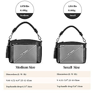 S-ZONE Medium Genuine Leather Shoulder Bag for Women Crossbody Purse Top Handle Handbags