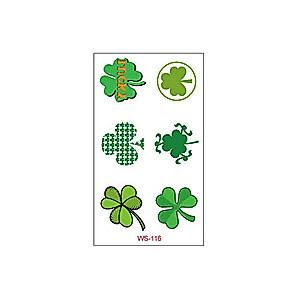 St. Patrick's Day Tattoos 120 pcs Temporary Shamrock Tattoos 20 Set for St. Paddy's day Irish Tattoo Sticker Clover Tattoos Parade Party Favors Decorations