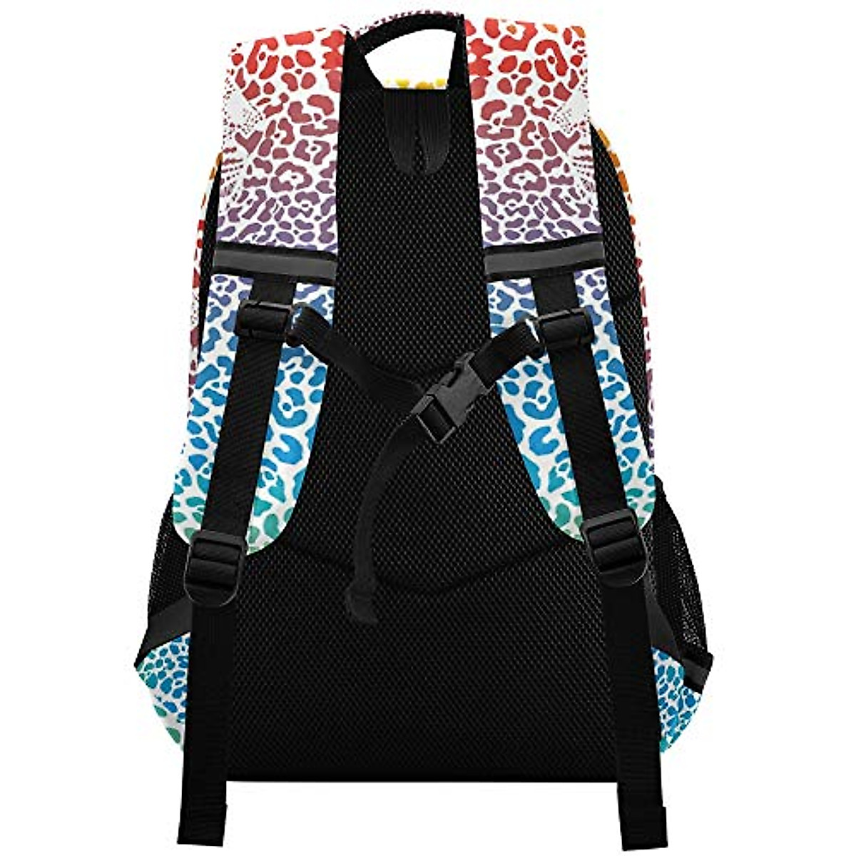 ALAZA Leopard Print Cheetah Animal Rainbow Colorful Backpack Purse for Women Men Personalized Laptop Notebook Tablet School Bag Stylish Casual Daypack, 13 14 15.6 inch
