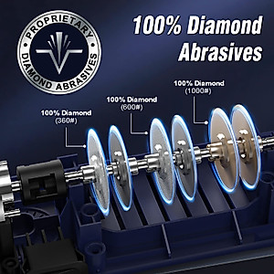 Homly Professional Electric Knife Sharpeners for Kitchen Knives with Diamond Abrasives and Precision Angle Guides, Multifunctional 3-Stage Slots, Applicable to Straight Knife and Ceramic Knife