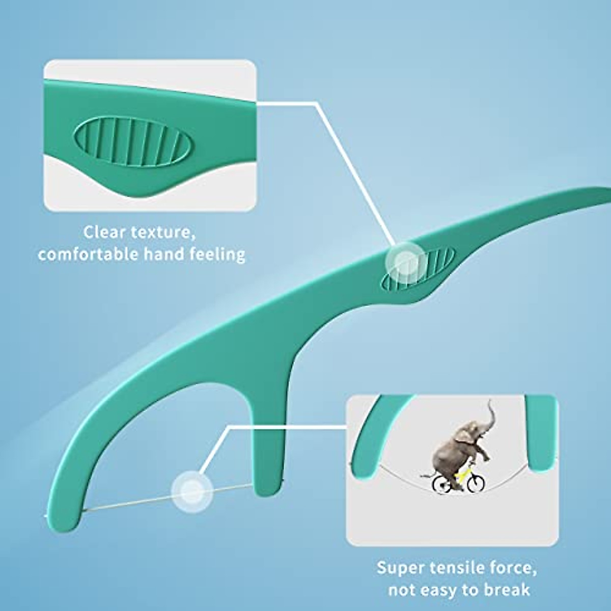 Dental Floss Picks, 5 Travel Floss Cases 300 Counts Dental Flossers,Floss Sticks,Tooth Floss,Dental Sticks,Dental Picks Disposable,Teeth Flossers Picks (Pack of 5, 300) (300Count)