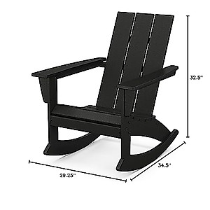 POLYWOOD® Modern Adirondack Rocking Chair, Black