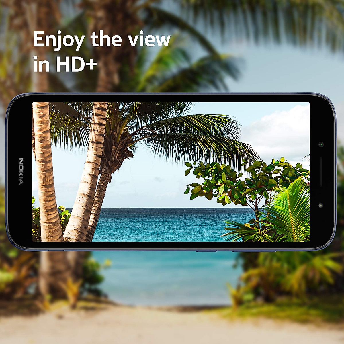 Nokia C1 Plus | Android 10 (Go Edition) | Unlocked Smartphone | 5.45" HD Screen | Face Unlock | LTE | 1/32GB | International Version | Blue