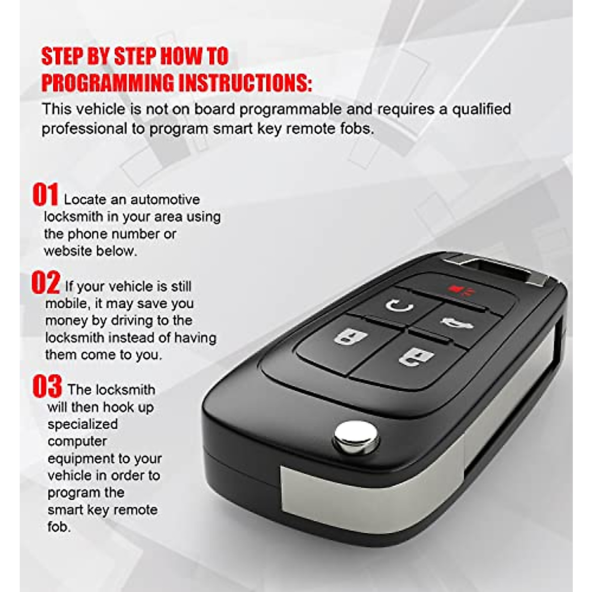 Replacement for New Keyless Entry Remote Fob 5 Button Flip Car Key Fob Select Chevy Impala Malibu Cruze Equinox 2010-2017 and Other Vehicles That Use FCCID: OHT01060512 V2T01060514