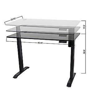 Bookshelf Height Adjustable pc Computer Gaming Desk, Modern Simple Home Office Desks Table, Electric Lifting Table with Control Panel and Anti-Collision Protection