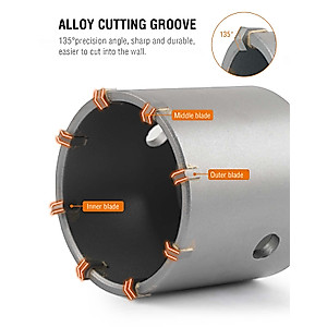 BINOTA Concrete Hole Saw, Kit 40 55 80 100 110 130 MM, Arbor SDS Plus and MAX 300mm, for Masonry Cement Wall Brick Sands Stone Sable-Rock Self-Leveling