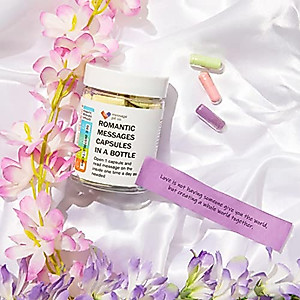 Capsule Letters Message in a Bottle - Couples Gifts Love Notes for Him or Her, Great Romantic Girlfriend and Boyfriend Gift - Includes 50 PCS of Written Love Pills Letters in a Bottle