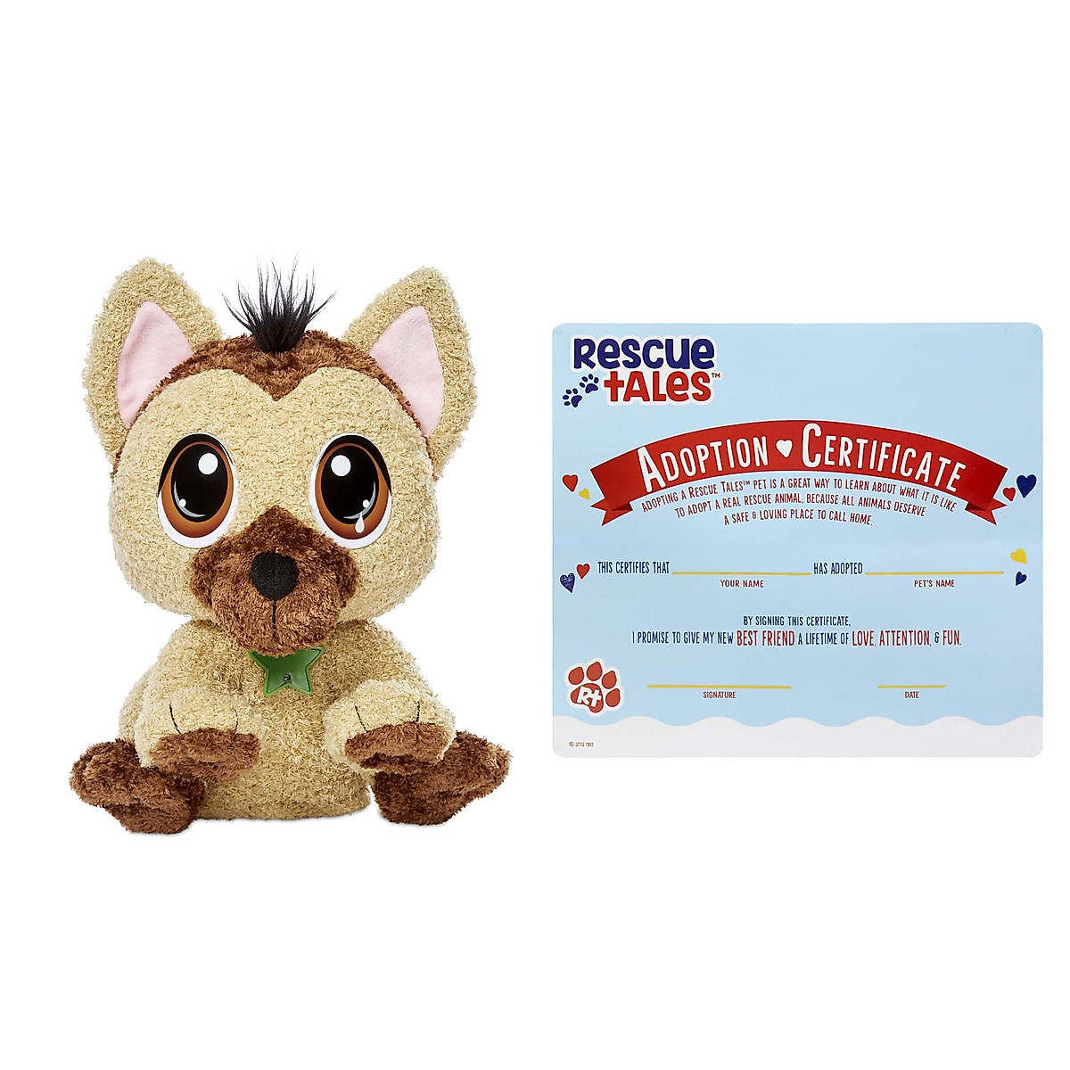 Little Tikes Rescue Tales Adoptable German Shepherd Interactive Plush Pet Toy, Multicolor