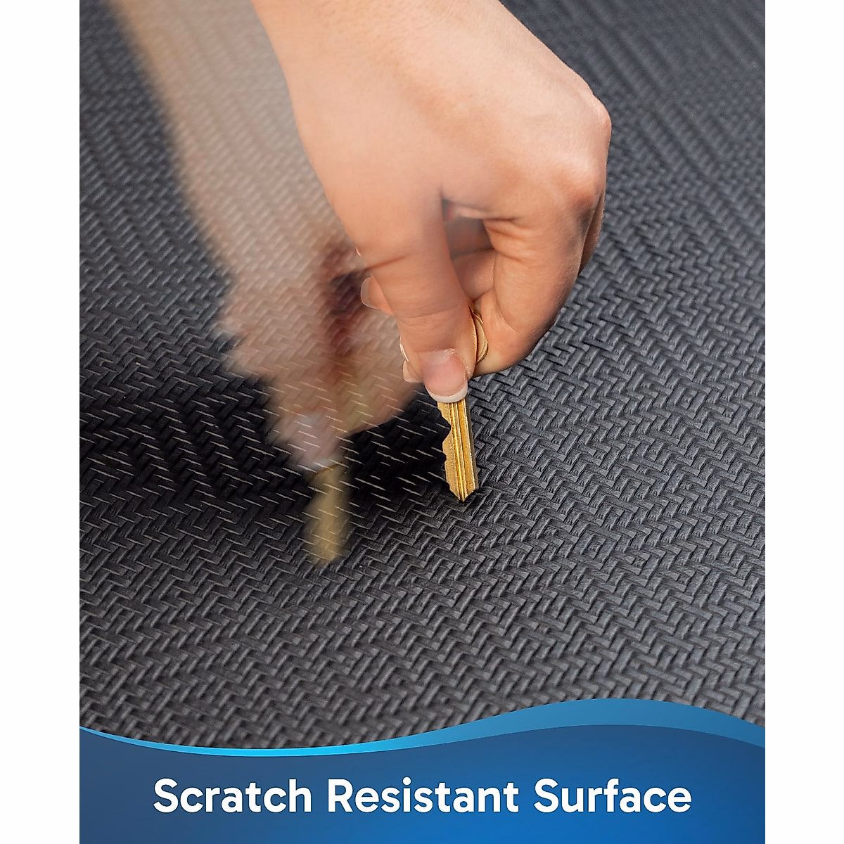 Ophanie Anti Fatigue Cushioned Mat, 9/10 inch Thick, Kitchen mats for Floor, Kitchen Rugs, Waterproof,Comfort Ergonomic Standing Mat for Office, Home, Sink, 20x32 Black Non-Slip Ridged Bottom