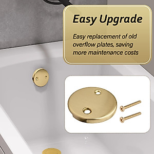 RP31556CZ Overflow Plate and Screws Drain Kit Replacement for Delta Tub, Champagne Bronze Color