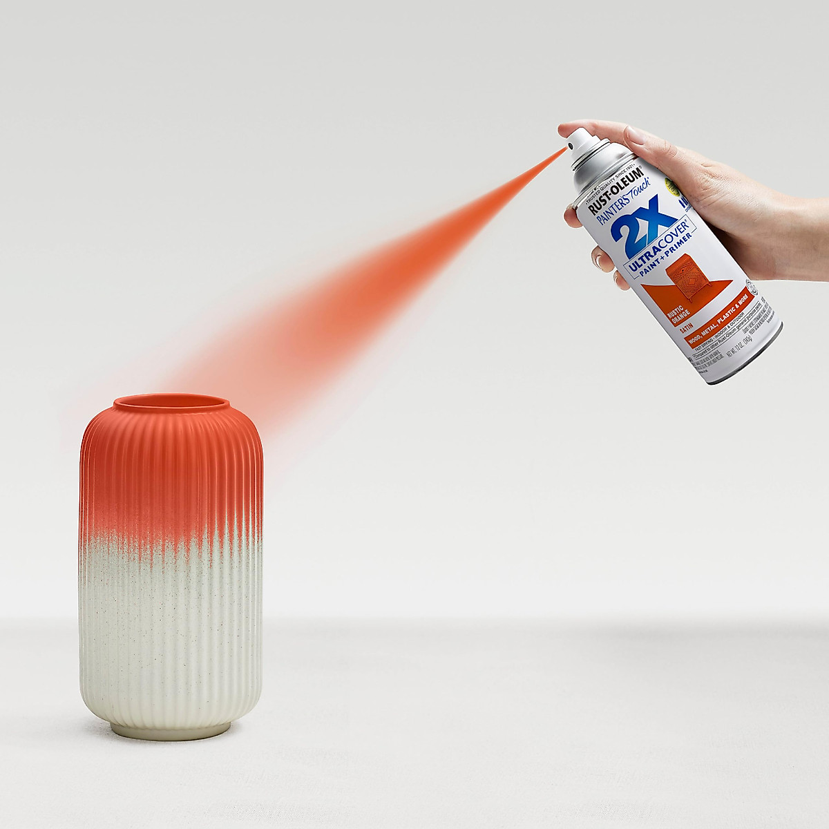 Rust-Oleum 334089 Painter's Touch 2X Ultra Cover Spray Paint, 12 oz, Satin Rustic Orange