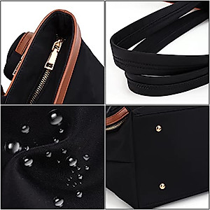 UTO Tote Bag for Women Large Capacity Water Resistant Nylon Handbag and Purse with Multi Zipper Pockets