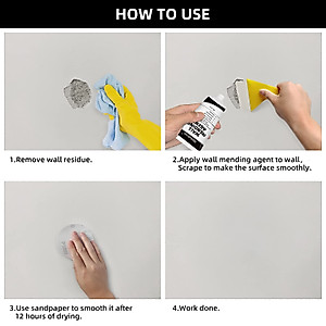 Drywall Patch Repair Kit,2 Pack Wall Mending Agent, Spackle Wall Repair Paste with Scraper, Wall Putty Repair Holes and Cracks for Home Wall, Wall Surface Hole Fill Quick