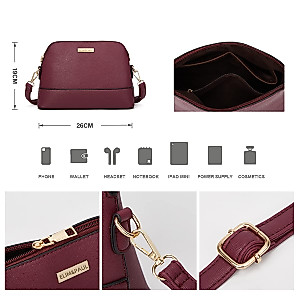 Women Fashion Handbags Wallet Tote Bag Shoulder Bag Top Handle Satchel Purse Set 4pcs