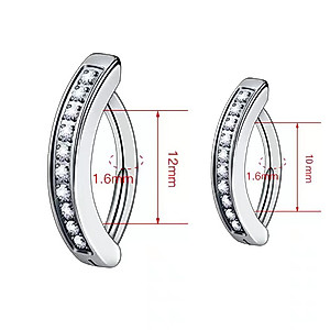 Piercingpops 2PCS 14g Sparkly CZ Clicker Belly Button Ring Surgical Stainless Steel Belly Ring Naval Ring Piercing Jewelry (2PCS CZ Silver (10mm+12mm))