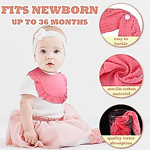 10 Pcs Baby Muslin Bibs Drool Bandana Soft Adjustable Baby Cotton Bibs for Newborn Baby Girl Boy Toddlers Infants Teething (Retro Colors)
