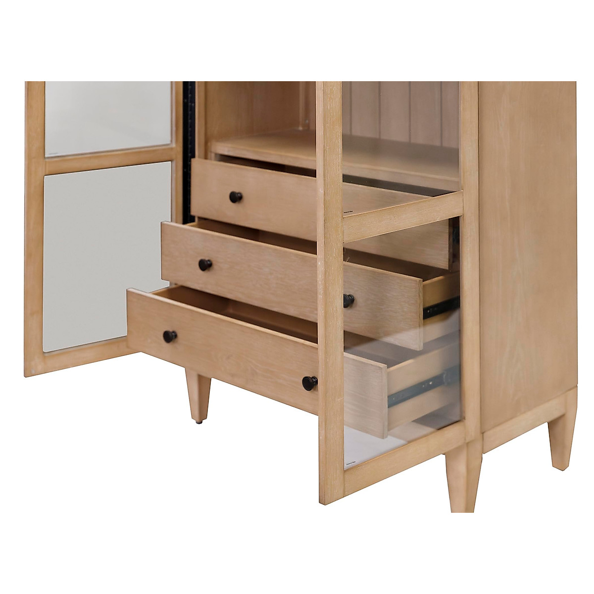 Martin Furniture Modern Wood Arched Display Cabinet/Bookcase, Office Shelving, Storage Cabinet, Fully Assembled, Light Brown