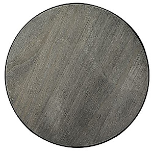 MyGift 12 Inch Vintage Gray Solid Wood Lazy Susan Tray with Black Metal Rim, 360 Degree Rotating Round Turntable Serving Relish Display Tray for Food, Spices and Condiments