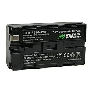 Wasabi Power Battery for Sony NP-F330, NP-F530, NP-F550, NP-F570 (2600mAh, L Series) & CN-160, CN-216, CN-126 Series, Atomos Ninja V, Shinobi, Shogun 7, BMPCC 6K Pro and More
