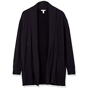 Daily Ritual Women's Supersoft Terry Relaxed-Fit Open Sweatshirt, Navy, X-Large