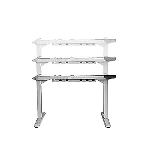 ErgoMax Adjustable Ergonomic Standing Workstation Electric Desk Frame w/Dual Motor, Tabletop Not Included, 50 Inch Max Height, Black