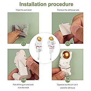 2pcs Umbrella Holder Wall Hooks Decorative Wall Mounted Coat Hooks Key Rack Astronaut Wall Sculptures Home Decor Key Hook Decorative Hooks Kids Bathroom Accessories Decorative Wall Hooks