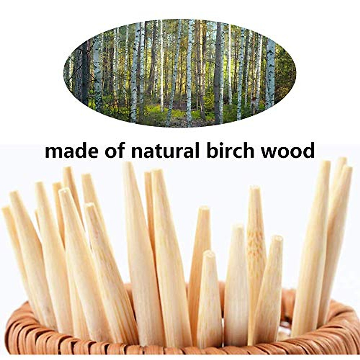 HANSGO Wooden Candy Apple Skewer Sticks, 6mm 5.25inch Natural Bamboo Skewers BBQ Caramel Apple Sticks Cotton Candy Stick Rock Candy Stick Skewer Semi Pointed Lollipop Sticks Barbecue Corn Dog