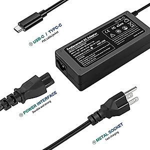 Chromebook Charger 45W Fast USB C Laptop Charger for HP Spectre Lenovo Yoga Thinkpad Acer Dell Latitude Asus Samsung Google Pixel Huawei Matebook Computer Replacement Fits Any Type C Tablets & Phones