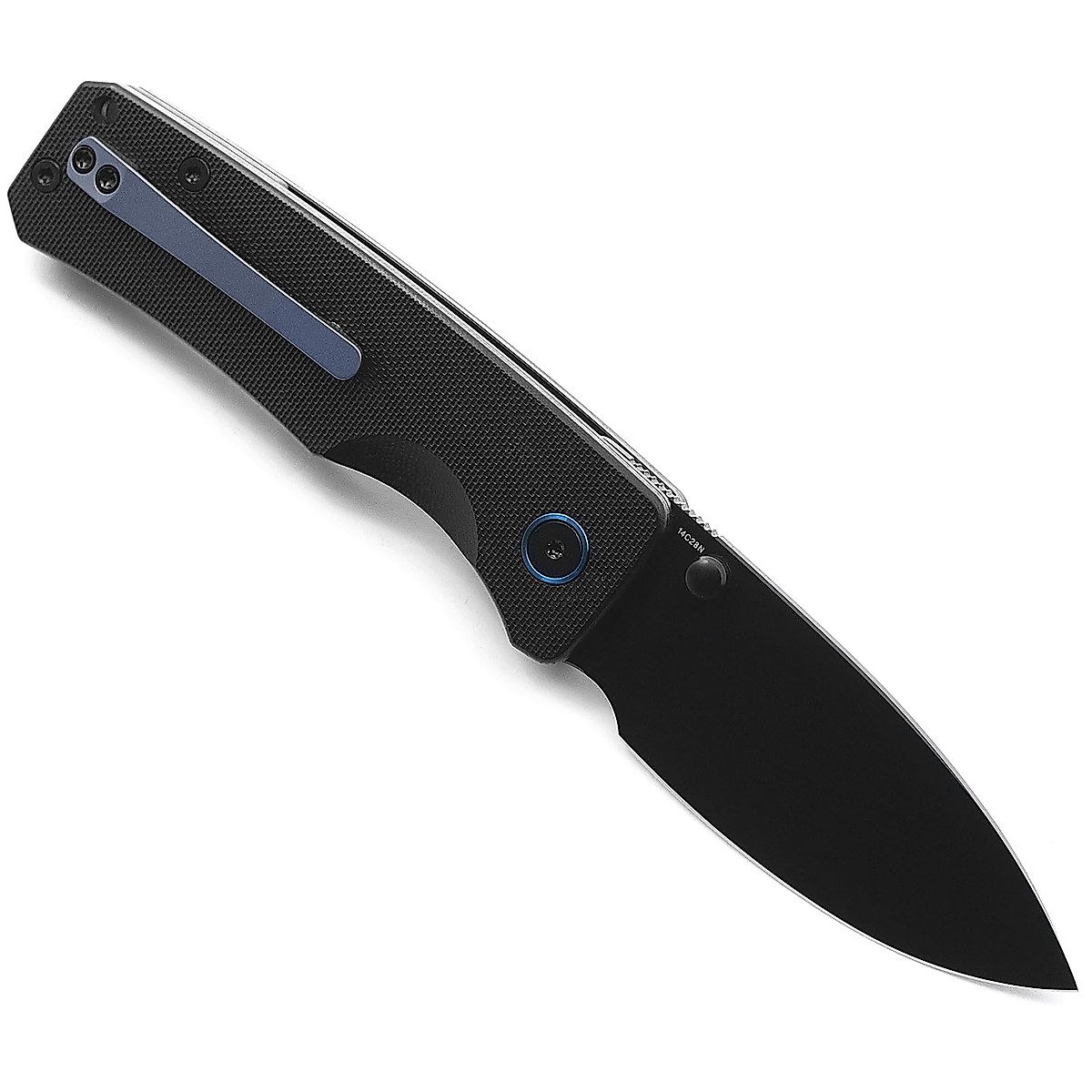 Miguron Knives M Pelora Pocket Folding Knife,3.18" Black PVD14C28N Blade Black G10 Handle With Titanium Pocket Clip,Camping Hiking Knife MGR-804BK