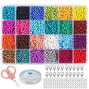Seed Beads for Jewelry Making, 6/0 4mm Pack Multicolor Beads for Bracelets,Beading,Crafting (4mm) (4mm)