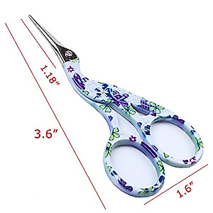BIHRTC 3.6" Stainless Steel Sharp Tip Classic Stork Scissors Crane Design Sewing Scissors DIY Tools Dressmaker Shears Scissors for Embroidery, Craft, Needle Work, Art Work & Everyday Use