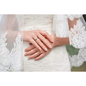 14K Solid Yellow Gold Ring for Women, Real Gold Dainty Wedding Engagement Eternity Bridal Ring Love Jewelry for Her, Size 10