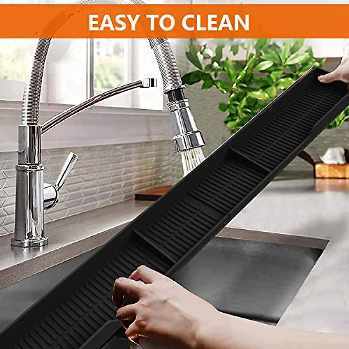 AWOKE Stove Top Shelf 30 Inch - Silicone Material Magnetic Shelf for the Stove - 3 Functional Partitions Kitchen Spice Rack Organizer - Black