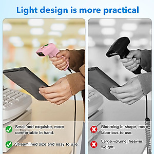 Symcode USB 1D Barcode Scanner, Handheld Wired CCD Laser Barcode Reader Scanner Supports Screen Scan UPC Bar Code Scanner for Warehouse, Library, Supermarket,POS