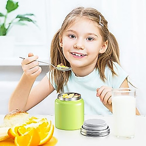 MZLMZL Kids Thermoses for Hot Food,10oz Leak-Proof Insulated Food Container,Soup Termoses Para Comida Caliente,Coffee Canister Wide Mouth Design Food Jars Hot or Cold Meals Lunch Box (Green)