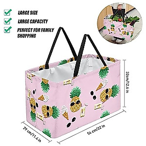 Cartoon Fruit Full Print Large Capacity Laundry Organizer Tote Bag - Reusable and Foldable Oxford Cloth Shopping Bags