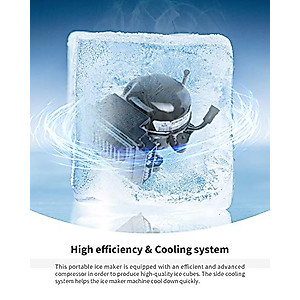 KUPPET Portable Ice Maker Machine for Countertop with LED Display Self-Cleaning Electric Ice Maker with Scoop and Basket, 9 Ice Cubes Ready in 6 mins, 26 lbs Ice in 24 hrs(Red)