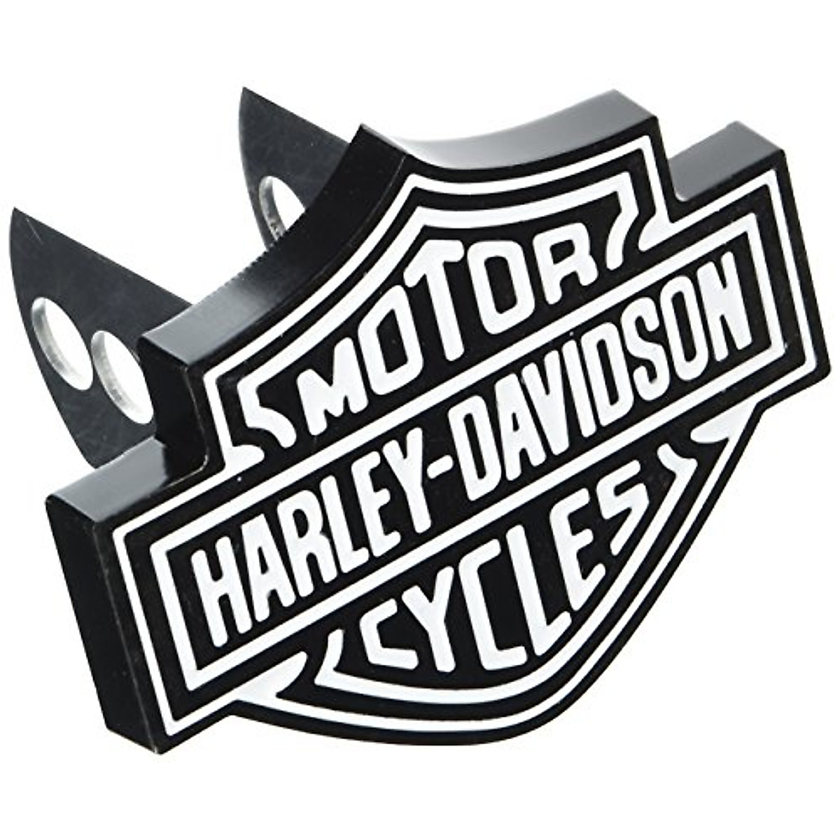 License Plate Shop Harley-Davidson Auto Hitch Plug Black & White Bar Shield -2287 by Plasticolor
