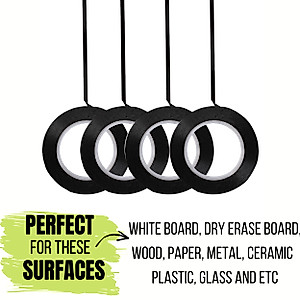 Mr. Pen- Whiteboard Tape, 12 Pack, Black, Thin Tape for Dry Erase Board, Whiteboard Accessories, Dry Erase Board Accessories, Striping Tape, Dry Erase Board Tape, Chart Tape, Graphic Tape, Grid Tape