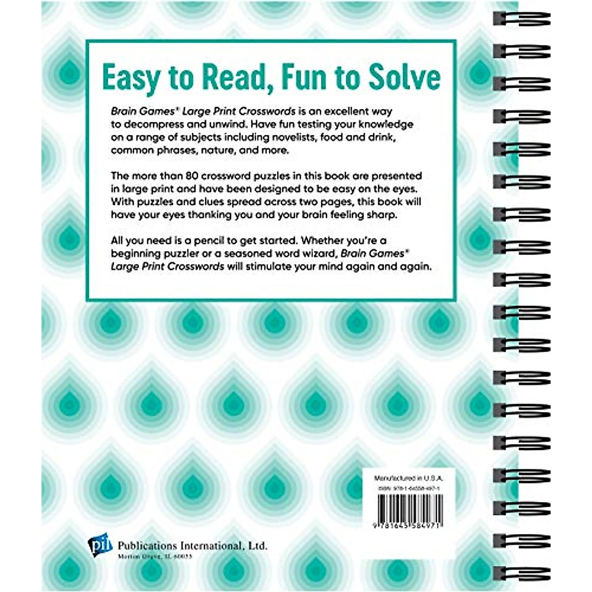 Brain Games - Large Print Crosswords (Swirls)