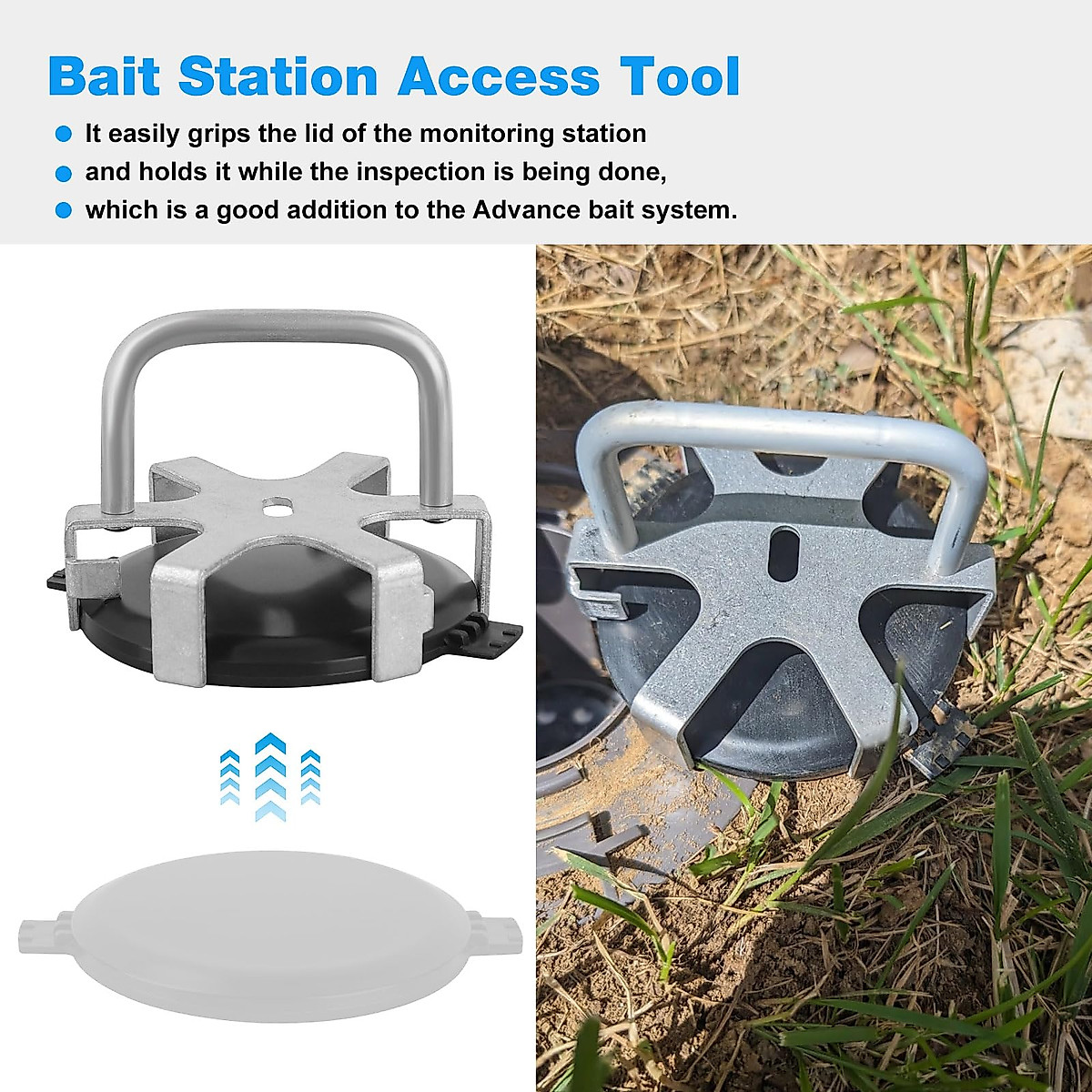 JIOTAR Termi-te Bait Station Access Tool For Advance Termi-te Bait Station Lids Remover-Easy Opening of Bait Station Lids- Metal