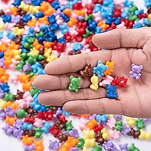 XINHUIDALSQ 90 Pieces Colored Counting Bears 0.62 Inch Rainbow Counting Bears Set 9 Colors Mini Plastic Bears Math Manipulatives for Toddlers Suitable for Ages 3+ Kids