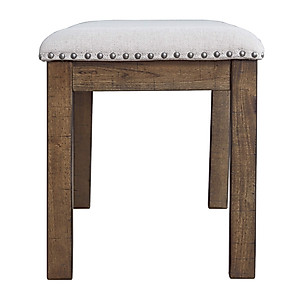 Signature Design by Ashley Moriville Casual Rustic Upholstered Dining Bench, Grey & Brown