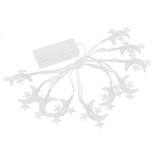 QiaNgshuAikj 3Pcs 10LED Light String, Moon Star Pull Cord Pendant Light, Battery Operated String Lights for Home Garden Courtyard Decoration