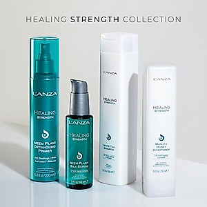 L'ANZA Healing Strength Neem Plant Silk Hair Serum, Neem Oil Anti Frizz Damaged Hair Treatment, Nourishes, Strengthens, Boosts Shine, Repairs and Prevents Breakage From Split Ends (3.4 Fl Oz)