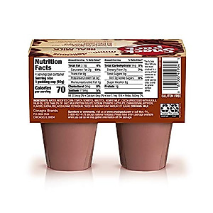 Snack Pack Sugar-Free Chocolate Pudding Cups, 4 Count, 12 Pack