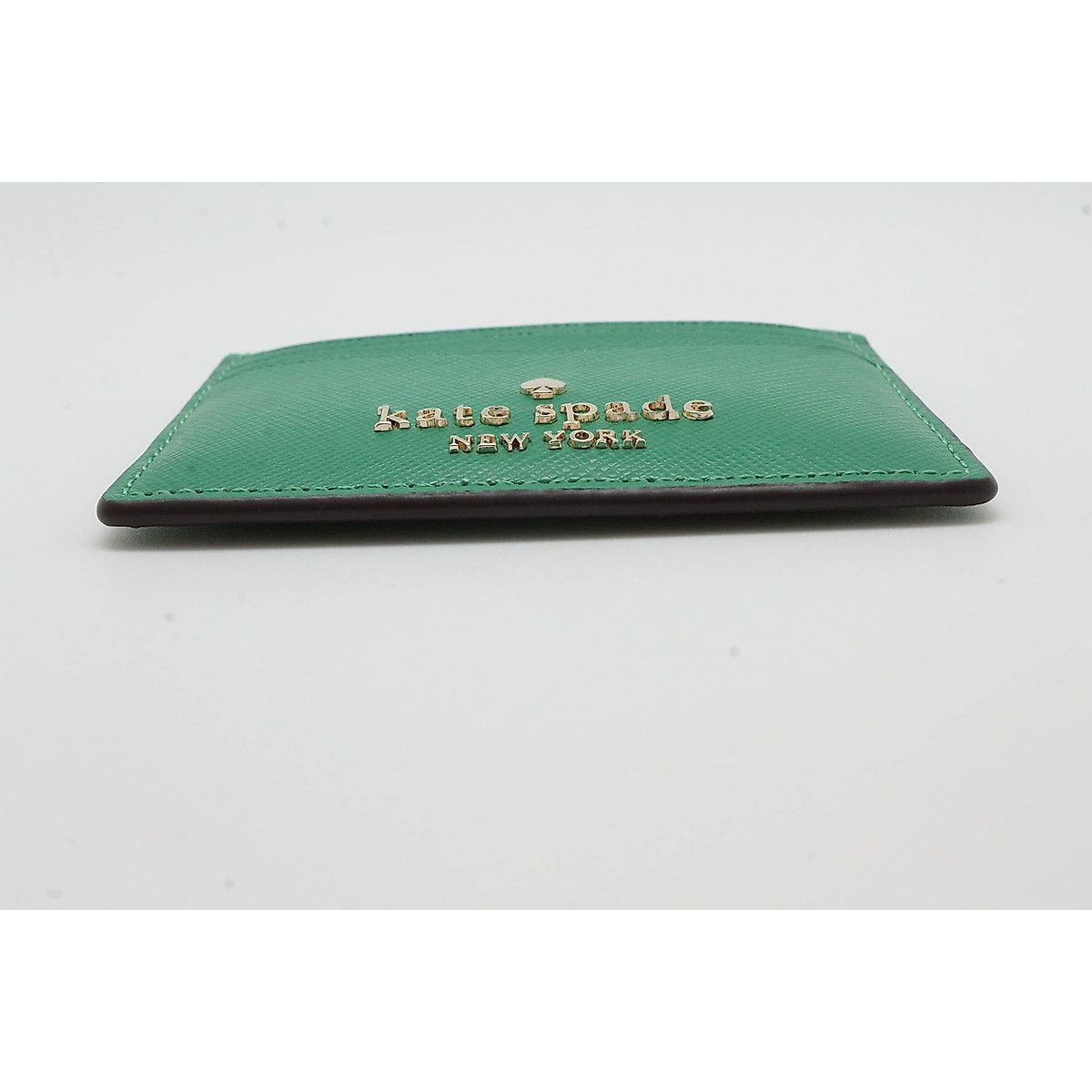 Kate Spade New York Staci Small Slim Card Holder In Gold, Green bean