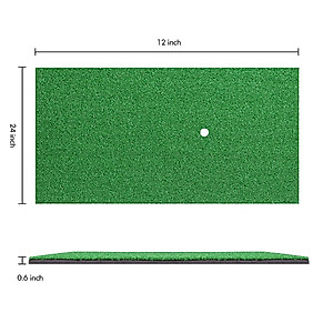 TRUEDAYS Golf Mat - Artificial Turf Golf Mat with Non-Slip Foam - 12“ x 24“ Golf Hitting Mat for Indoor and Outdoor Practice (Includes Rubber Tee Holder and Tees)