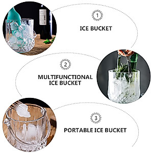 DOITOOL Champagne Bucket with Handle and Ice Tong - Wine Cooler Bucket Clear Ice Buckets for Parties - Portable Wine Chiller Bucket Acrylic Ice Bucket for Champagne or Beer Bottle
