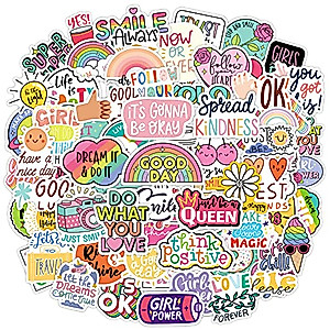 YAMIOW 160pcs Cute Positive Words Stickers for Kids Teens Adults, VSCO Trendy Stickers for Girls, Inspirational Stickers for Water Bottle Laptop Scrapbooking, Waterproof Vinyl Stickers Pack